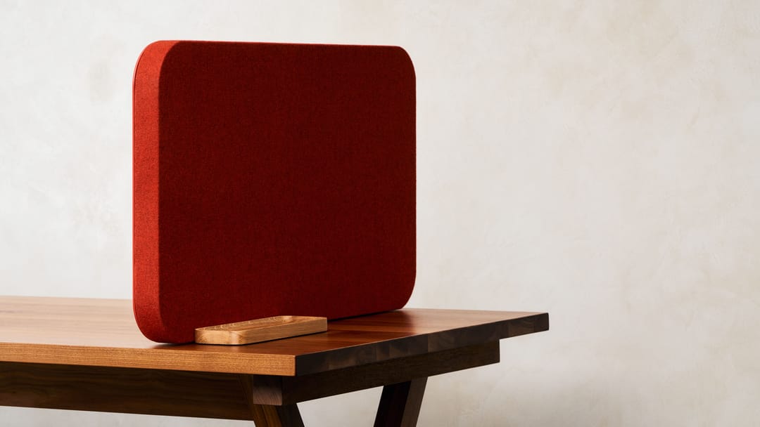 Mood Fabric Table. Freestanding acoustic glass dry erase table screen ...