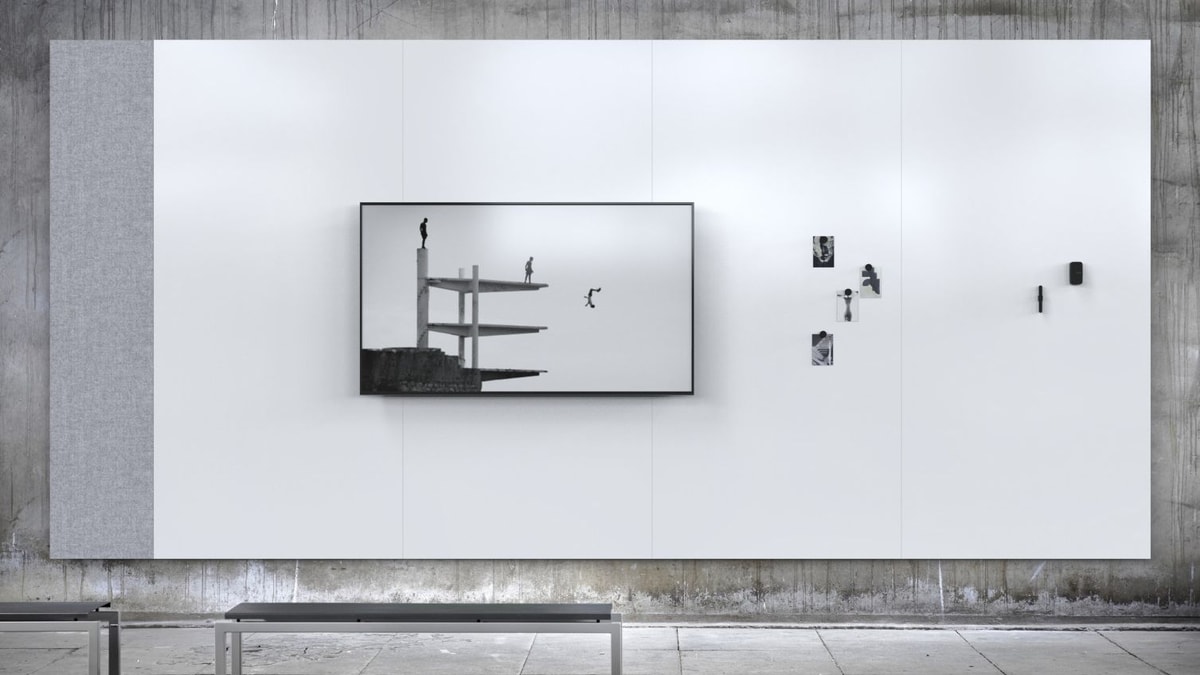 Air Spaces TV. Modular frameless ceramic whiteboard panels with TV ...