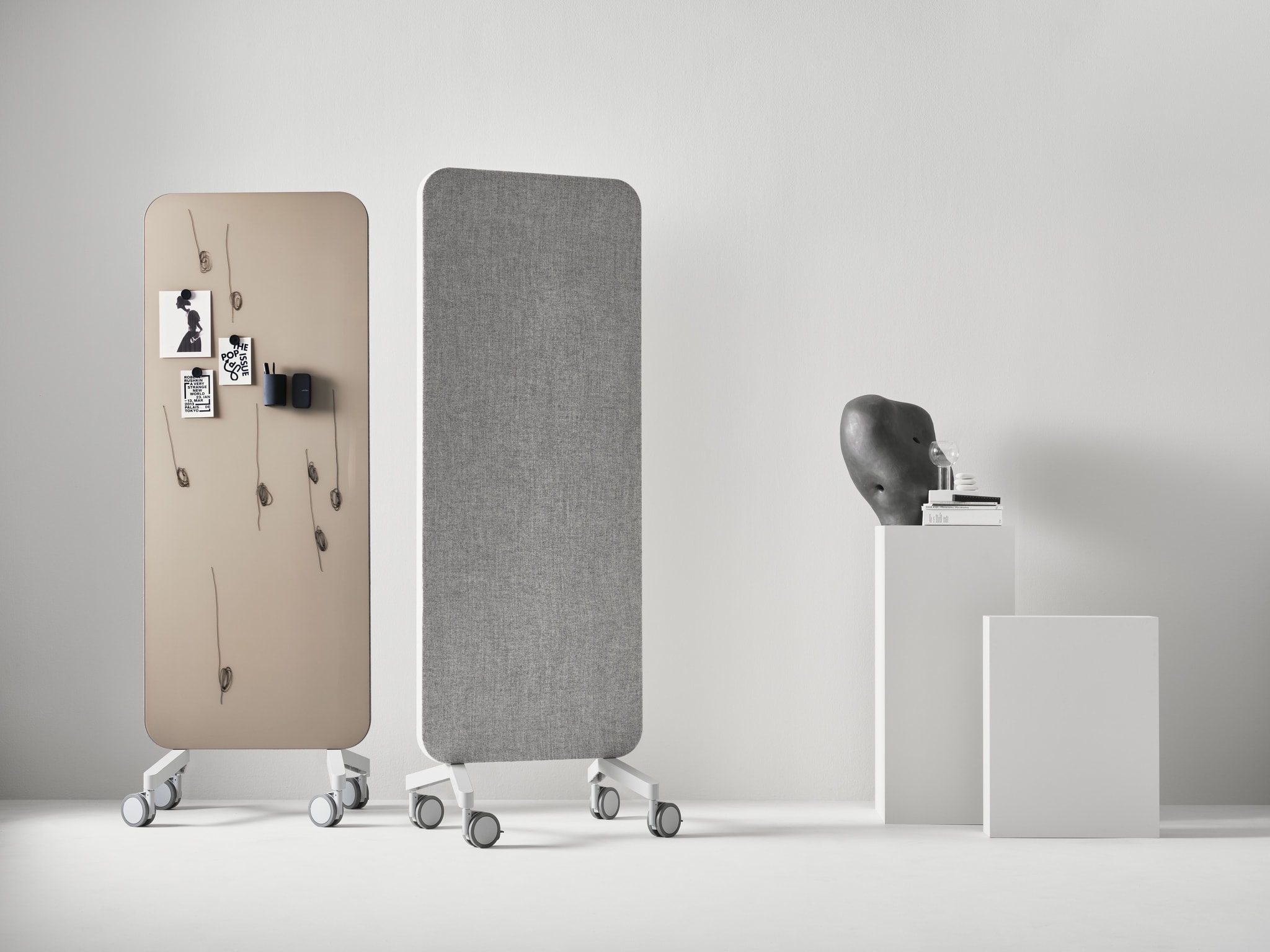 Mood Fabric Mobile. Magnetic glass whiteboard on mobile stand with ...