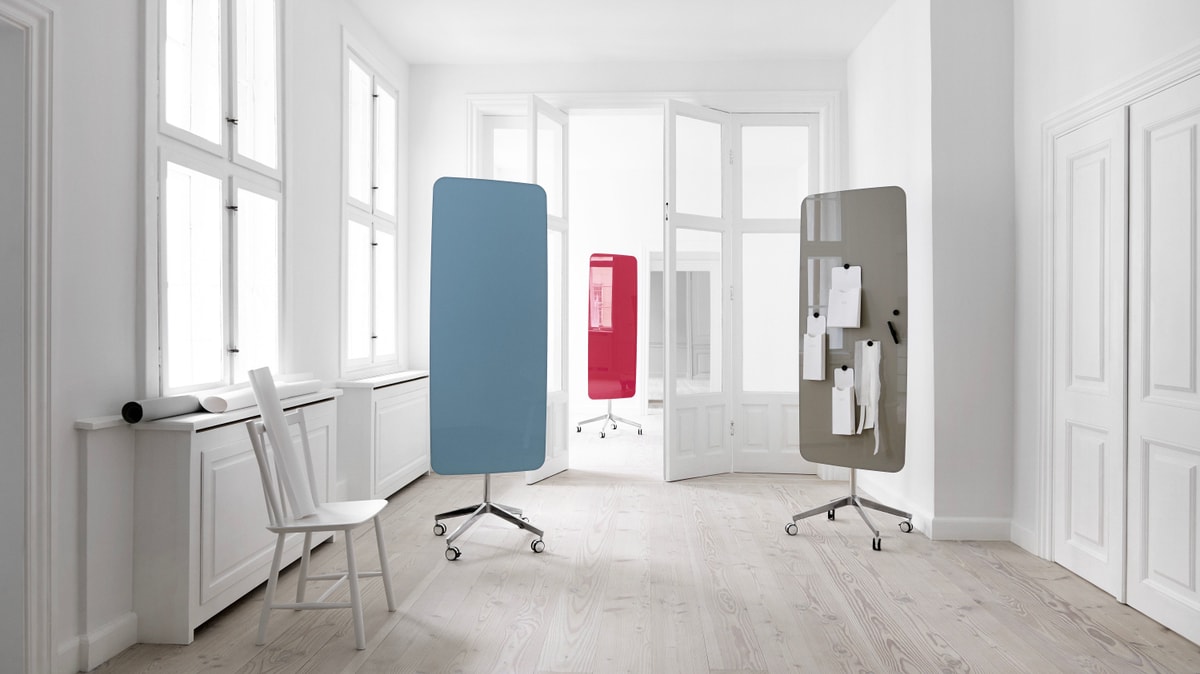 Mood Mobile / Flow Mobile. Magnetic glass whiteboard in 24 colours on ...