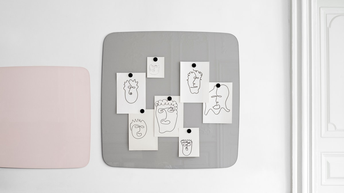 Flow Wall. Magnetic glass dry erase whiteboard in 24 colors with softly ...