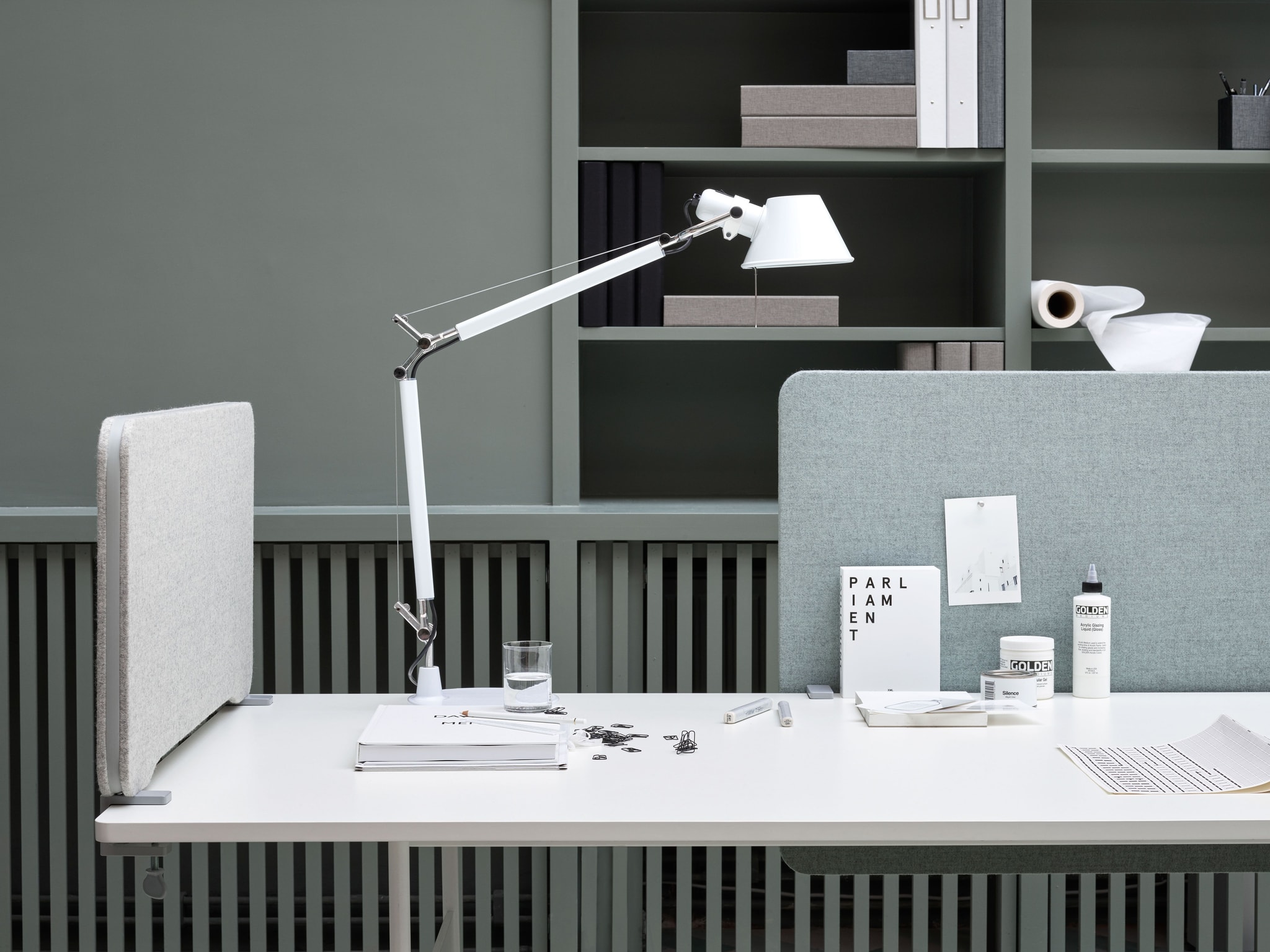 Edge Table Screen. Sound absorbing textile table screen. | LINTEX