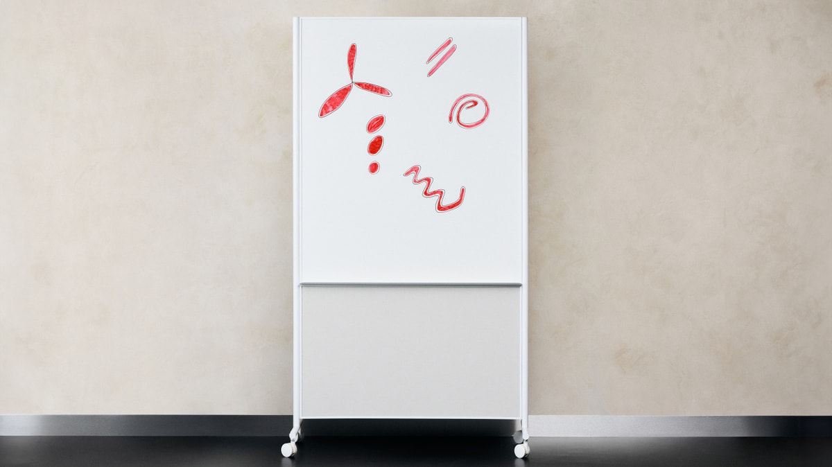 One Whiteboard Screen. Double sided ceramic whiteboard office screen ...