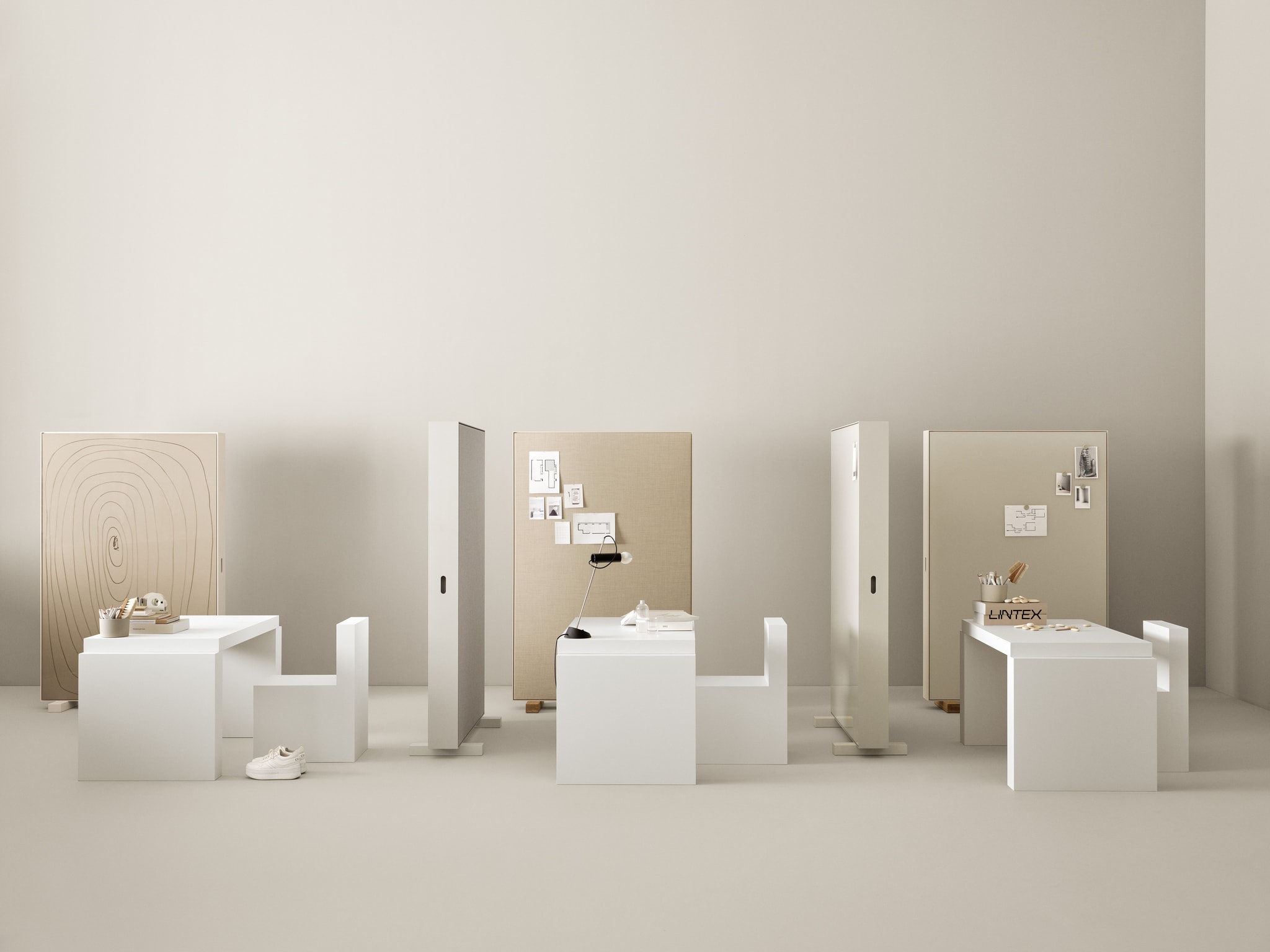 Unit. Mobile acoustic divider with magnetic glass whiteboard. | LINTEX